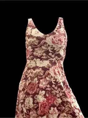 Chaps | Dresses | Chaps Fit Flare Dress Brushed Cotton Sleeveless Midi ...